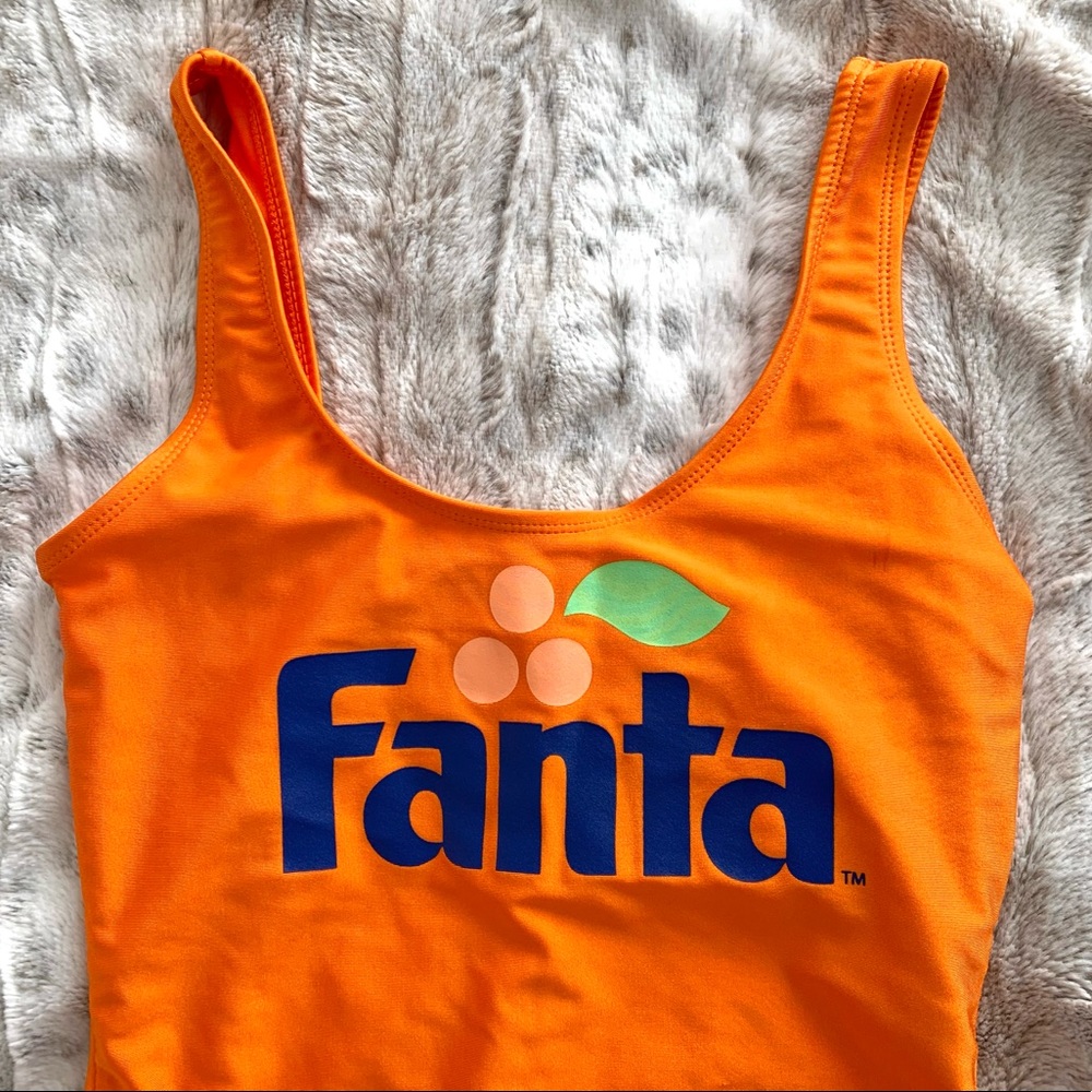 Fanta Orange Nylon 90s High Cut Swim Suit Bikini - Gem
